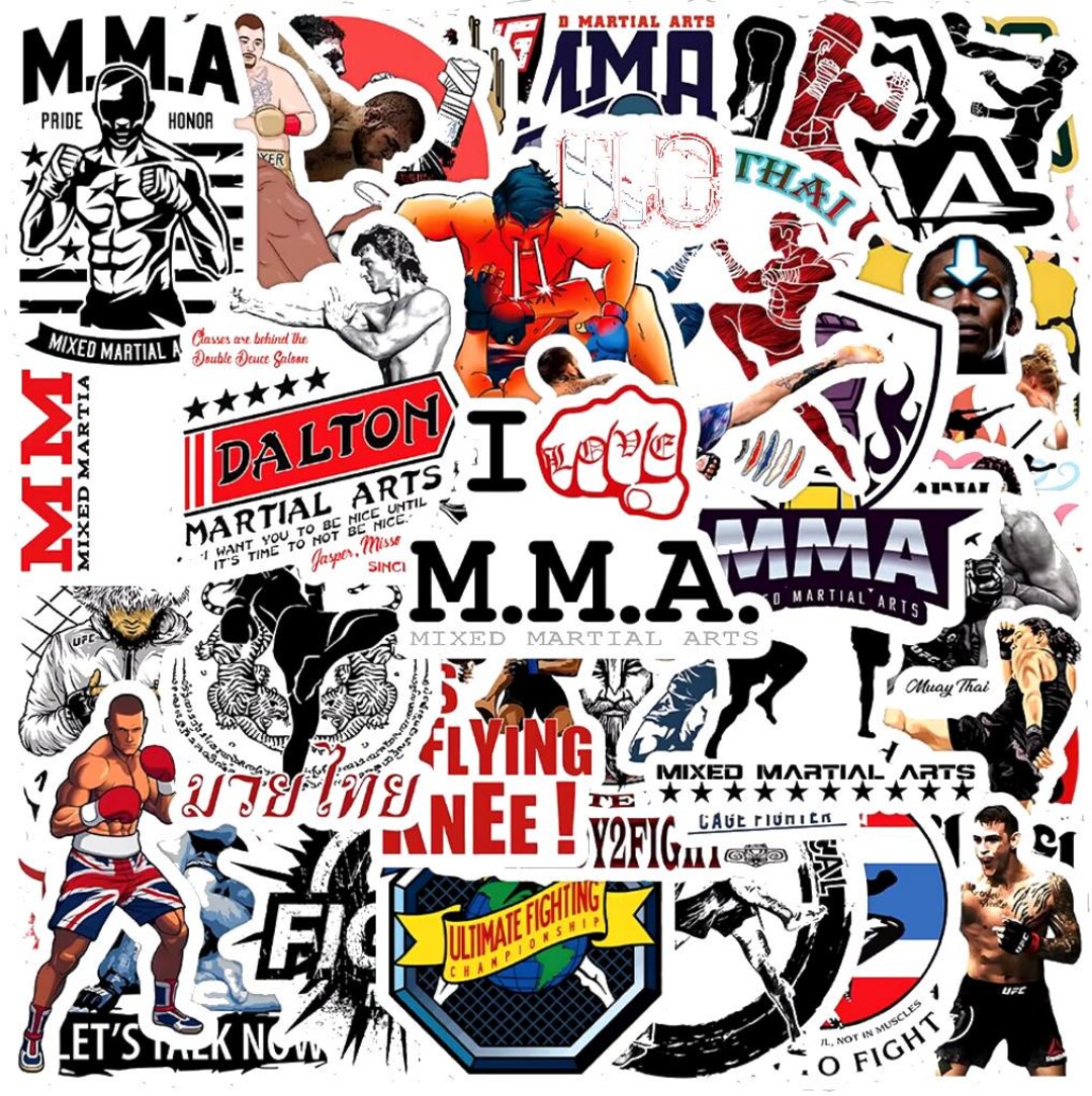 MMA Stickers Pack X50 MMA Vinyl Decals With Fighting Pros for Real ...