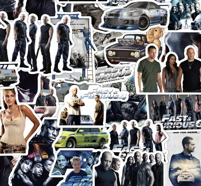 Fast and Furious Stickers Pack Set of 50 High-quality Vinyl Stickers ...