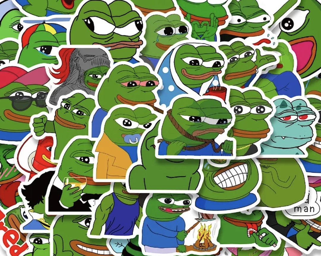Pepe the Frog Sticker Pack 50 Unique Vinyl Stickers Featuring Meme ...