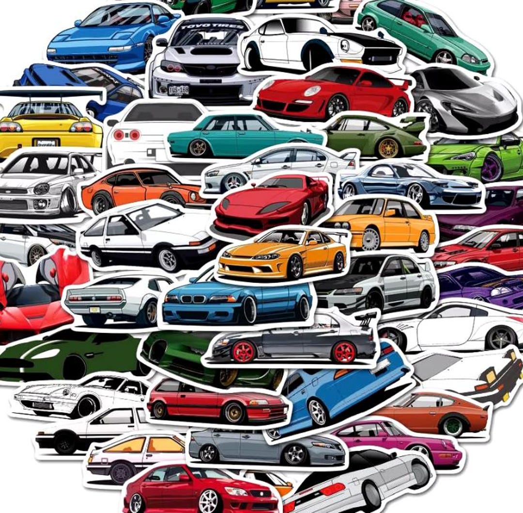 JDM Racing Cars Stickers Pack Classic Japanese Car Vinyl Decals ...