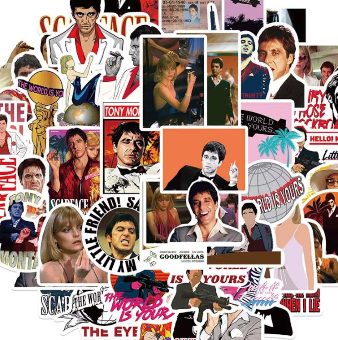 Scarface Movie Stickers Pack Al Pacino Tony Montana Stickers 50 Unique ...