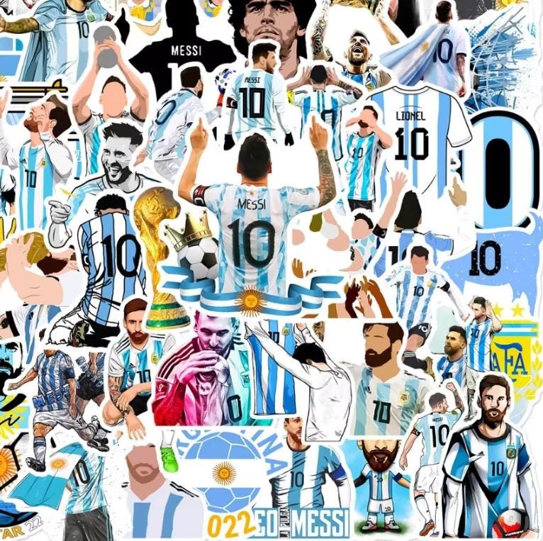 Lionel Messi Sticker Pack X50 Vinyl Decal Football Legend Fans ...