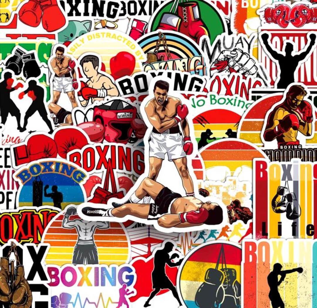 Boxing Vinyl Stickers Pack Boxer Box Sport Decal Muhammad Ali Gift for ...