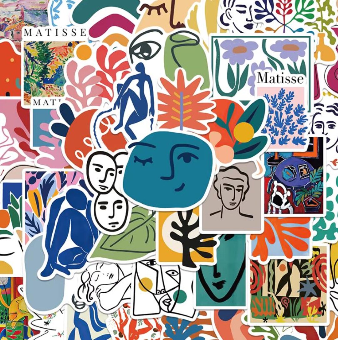 Henri Matisse Vinyl Stickers Pack X50 Avant-garde Decals Set Abstract ...