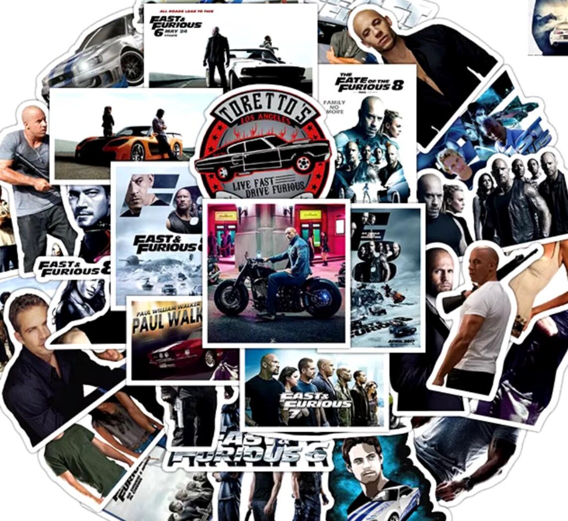 Fast and Furious Stickers Pack Set of 50 High-quality Vinyl Stickers ...