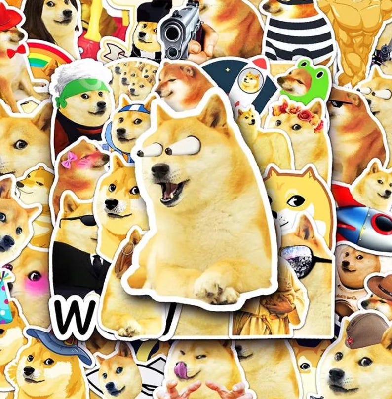 Doge Meme Vinyl Stickers Pack 50 Funny Doge and Dog Memes for Laptops ...