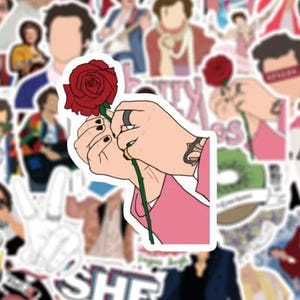 Harry Styles Stickers Pack X50 Unique Vinyl Decals for Journaling Diary ...