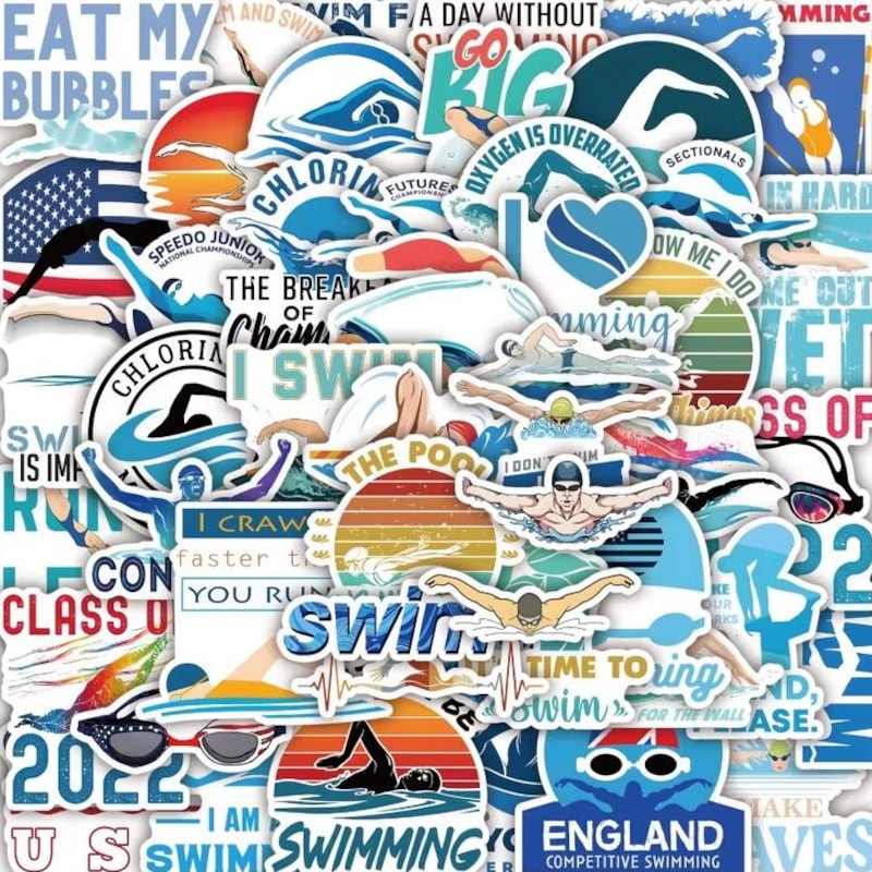 Swim Stickers - Etsy