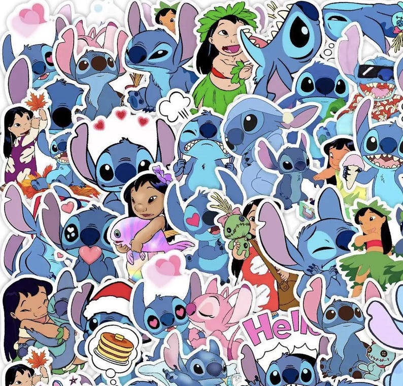 Lilo and Stitch Sticker Pack Ohana Means Family Cute Playful Hawaiian ...