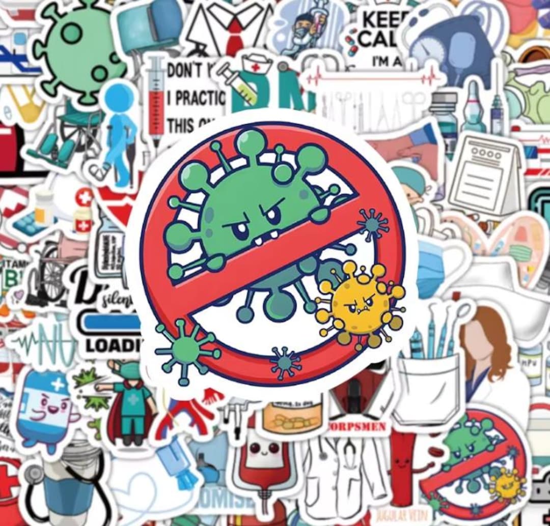 Medical Doctor Stickers Pack First Aid Vinyl Decals Virus Emergency ...