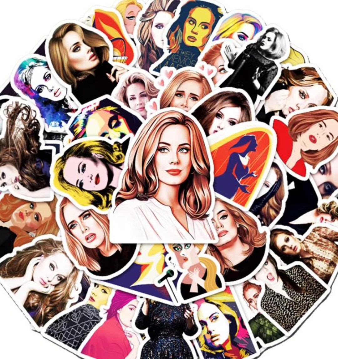 Adele Stickers Pack Vinyl Decals Portraits Set Musician Singer ...