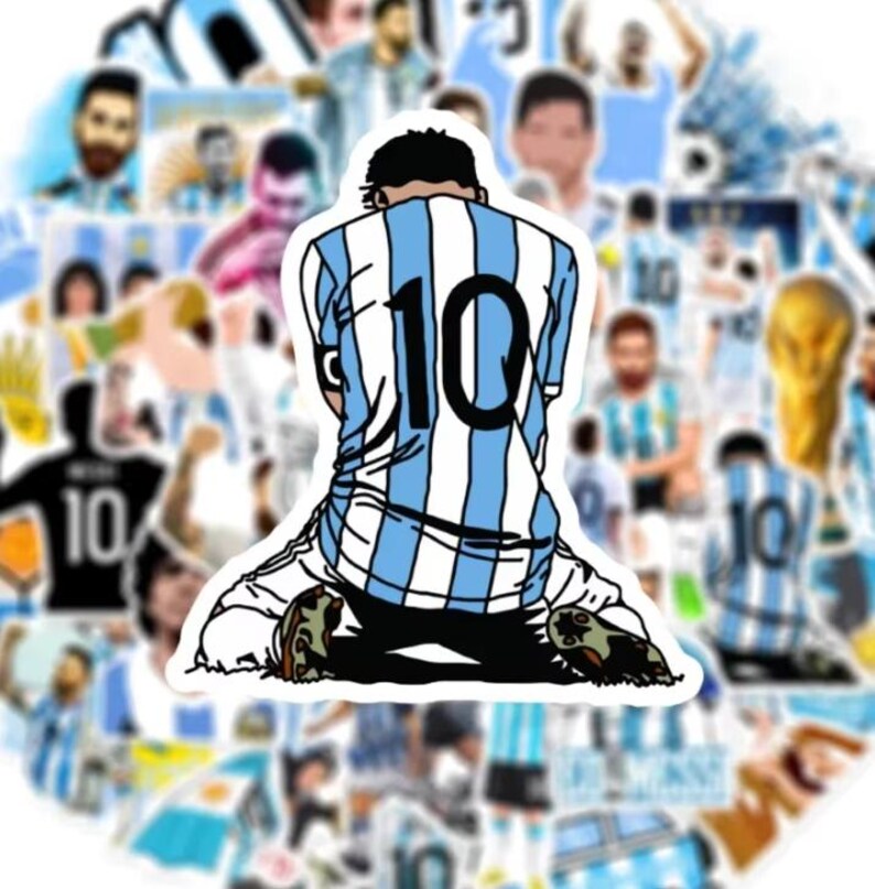 Lionel Messi Sticker Pack X50 Vinyl Decal Football Legend Fans ...