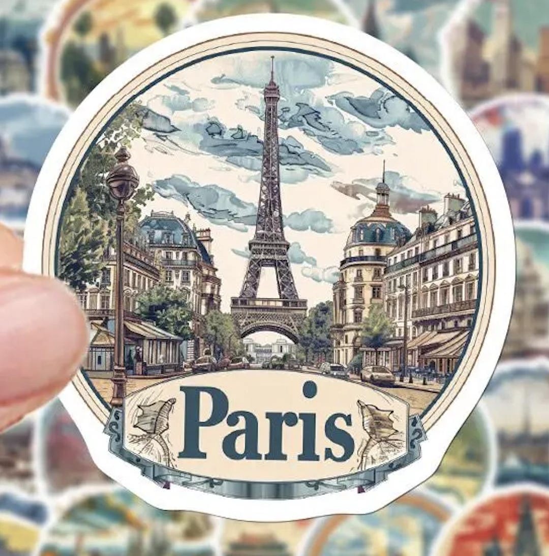 50 World Famous Travel City Landmark Stickers Iconic Buildings and ...