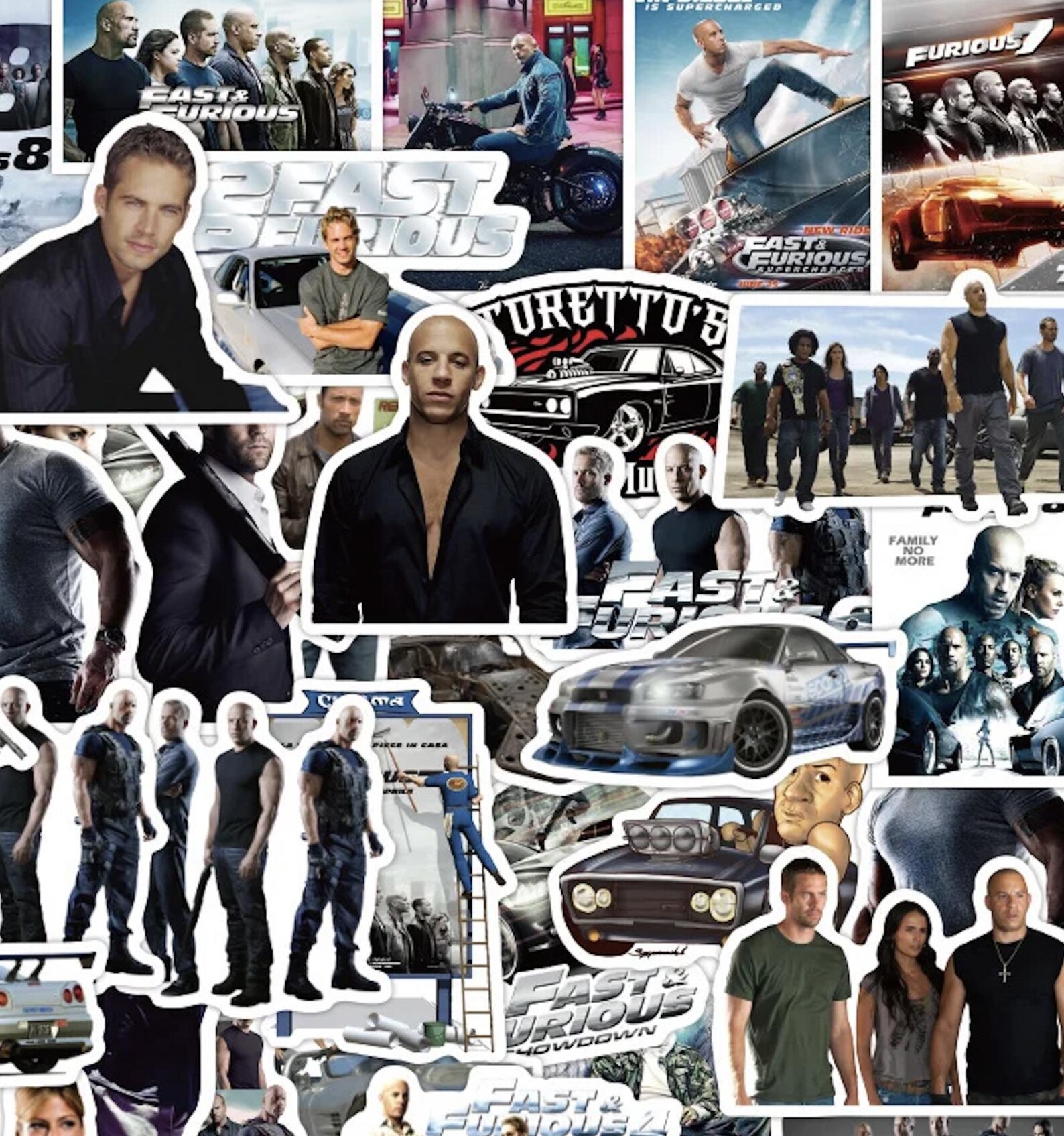 Fast and Furious Stickers Pack Set of 50 High-quality Vinyl Stickers ...