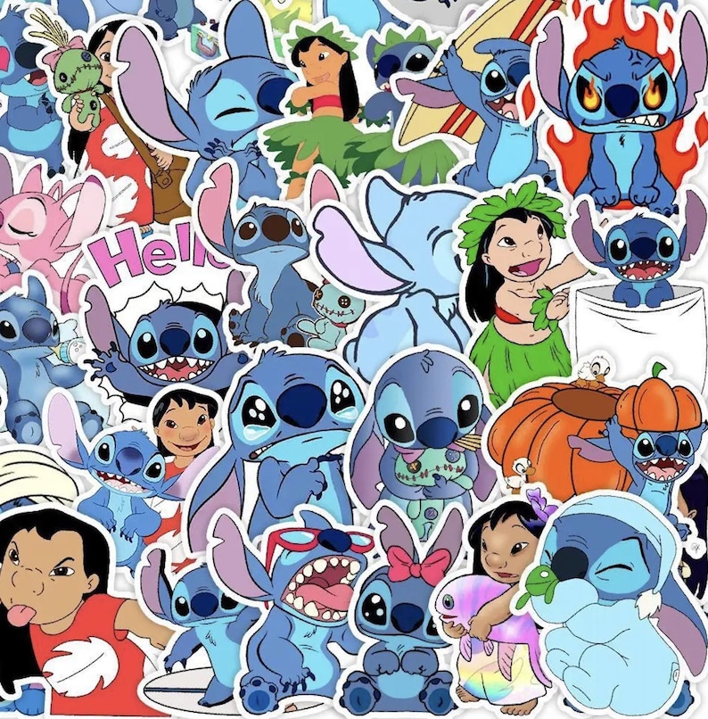 Lilo and Stitch Sticker Pack Ohana Means Family Cute Playful Hawaiian ...