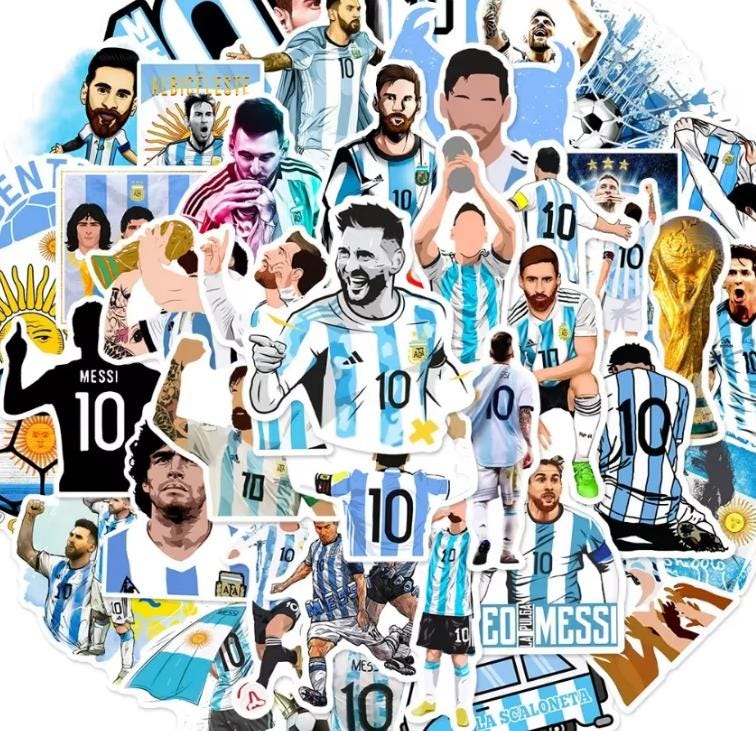 Lionel Messi Sticker Pack X50 Vinyl Decal Football Legend Fans ...