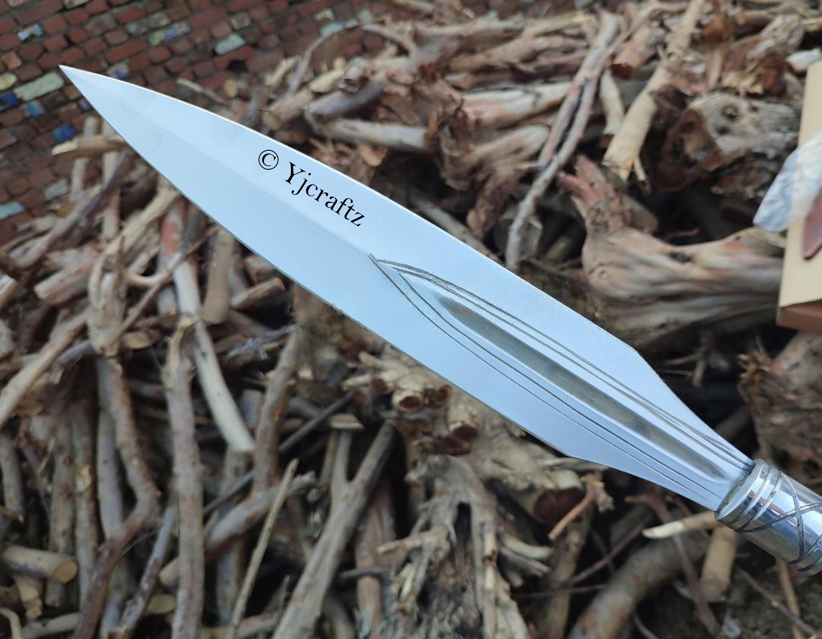 Hand Forged, Custom High Carbon Steel Spear 32 Inches, Spartan Viking ...