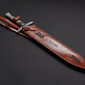 Hand Forged, Custom Damascus Steel Sword 24 Inches, Full Tang, Vikings ...