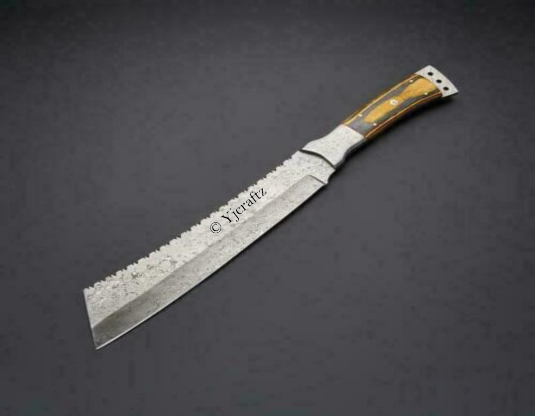 Hand Forged, Custom Damascus Steel Machete 20 Inches, Full Tang ...
