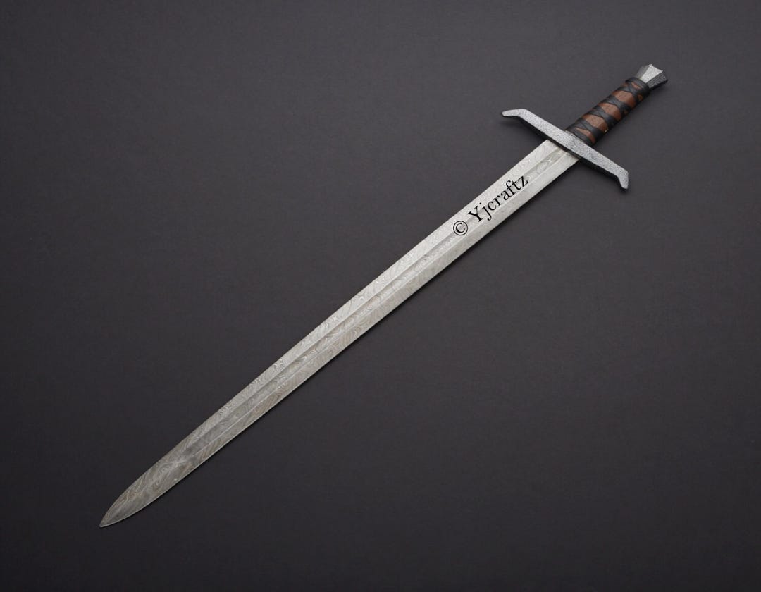 Hand Forged, Custom Damascus Steel Sword 33 Inches, Full Tang, Legend ...