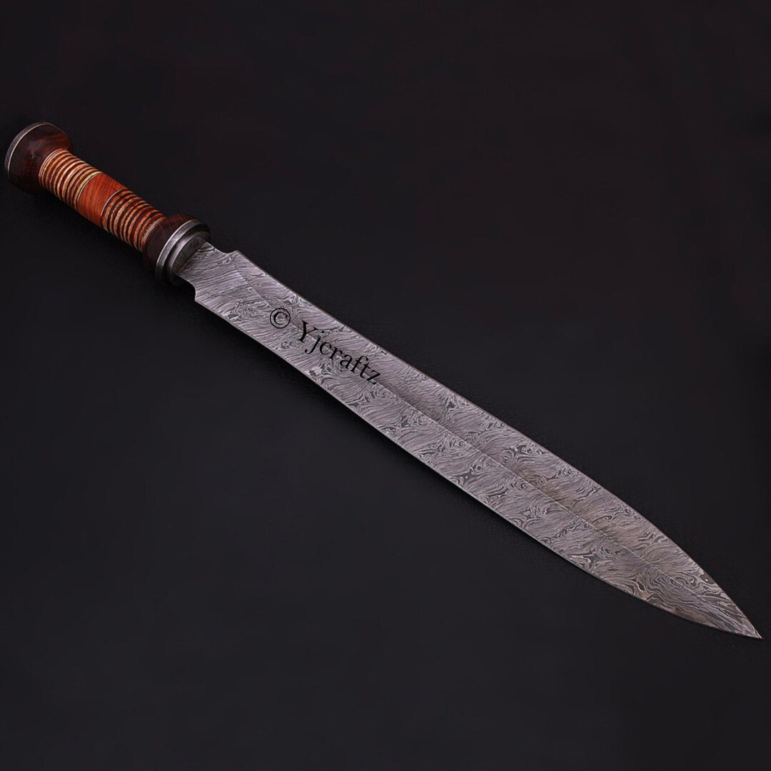 Hand Forged, Custom Damascus Steel Sword 28 Inches, Gladius Swords ...