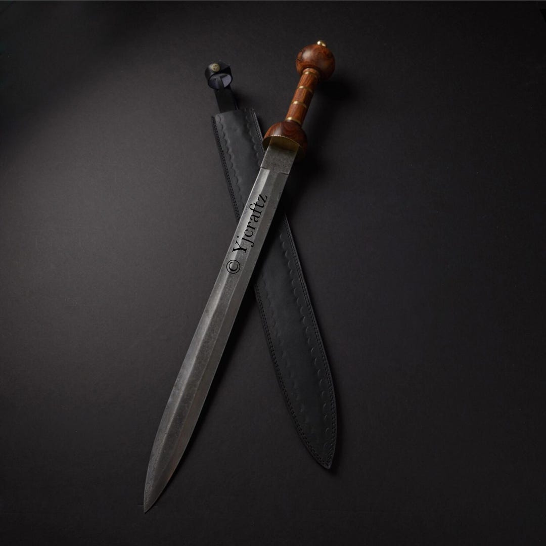Hand Forged, Custom Damascus Steel Sword 30 Inches, Gladius Swords ...