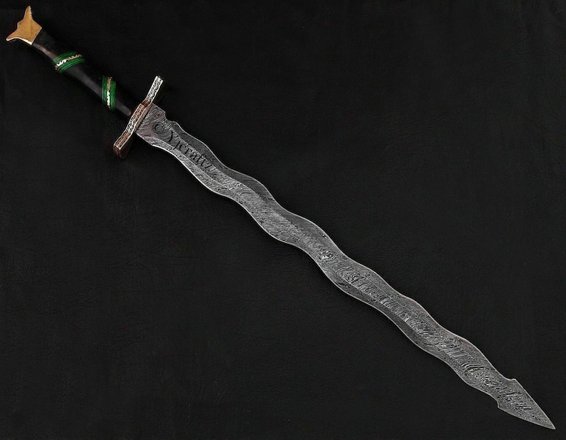 Hand Forged, Custom Damascus Steel Sword 30 Inches, Kris Blade, Keri ...