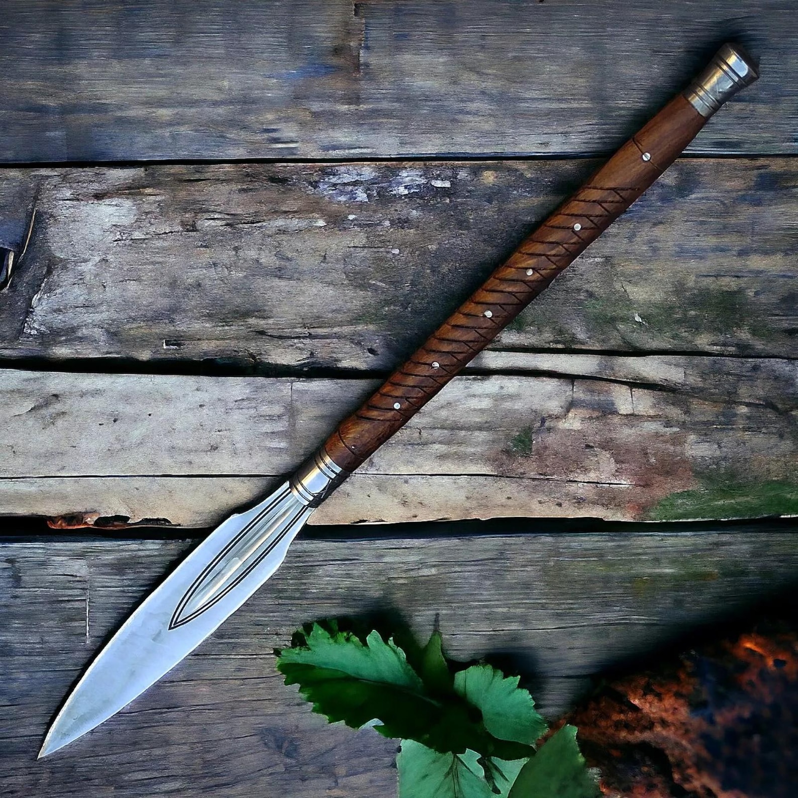 Hand Forged, Custom High Carbon Steel Spear 30 Inches, Full Tang ...