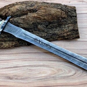 Hand Forged, Custom Damascus Steel Sword 32 Inches, Full Tang, Vikings ...