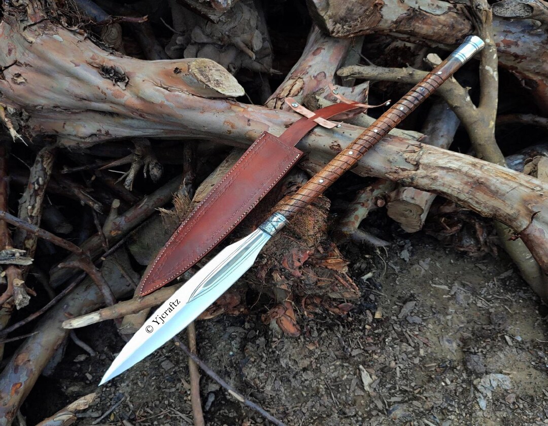 Hand Forged, Custom High Carbon Steel Spear 32 Inches, Full Tang ...