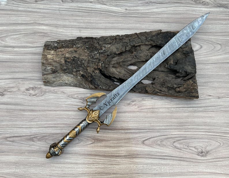 Hand Forged, Custom Damascus Steel Sword 35 Inches, Full Tang, Vikings ...