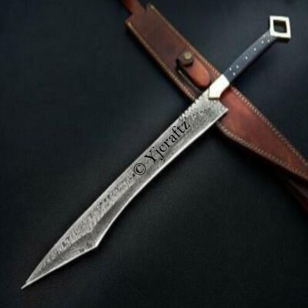 Hand Forged, Custom Damascus Steel Sword 25 Inches, Vikings Dagger ...