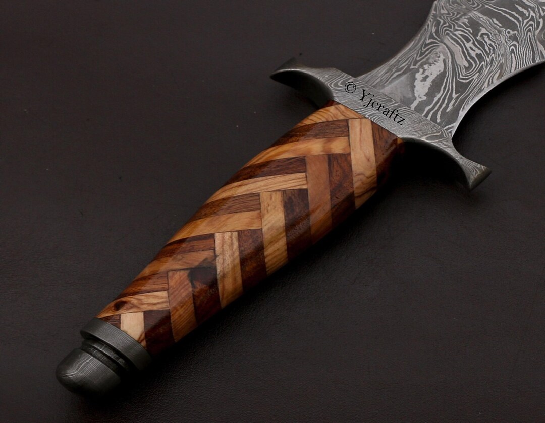 Hand Forged, Custom Damascus Steel Dagger 14 Inches, Vikings Dagger ...