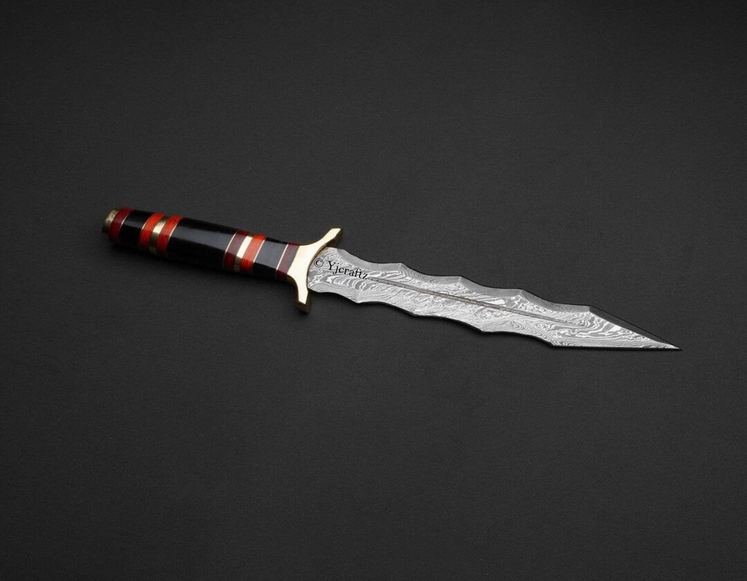 Hand Forged, Custom Damascus Steel Dagger 16 Inches, Kris Blade, Keri ...