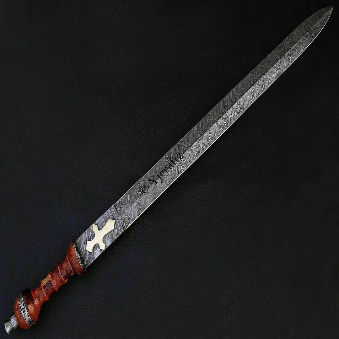 Hand Forged, Custom Damascus Steel Sword 31 Inches, Gladius Swords ...