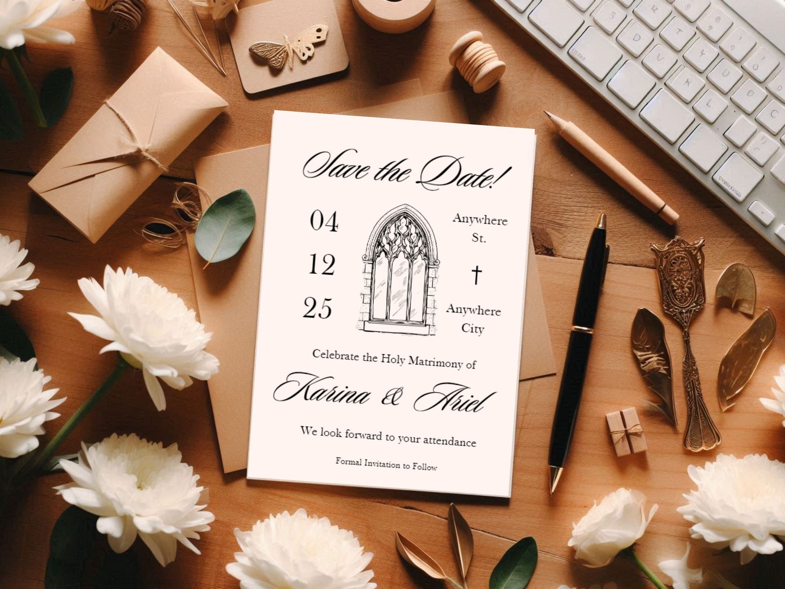 Elegant Save the Date Card L Printable Invite L Editable Canva Template ...