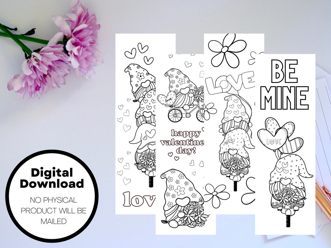 Cute Printable Gnome Bookmarks Gnome Bookmark Printables Color in Gnome ...