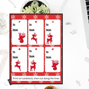 PRINTABLE Reindeer Gift Tags | Digital Gift Tags | Gift Tags ...