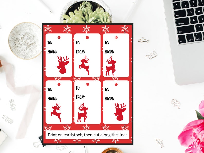 PRINTABLE Reindeer Gift Tags | Digital Gift Tags | Gift Tags ...