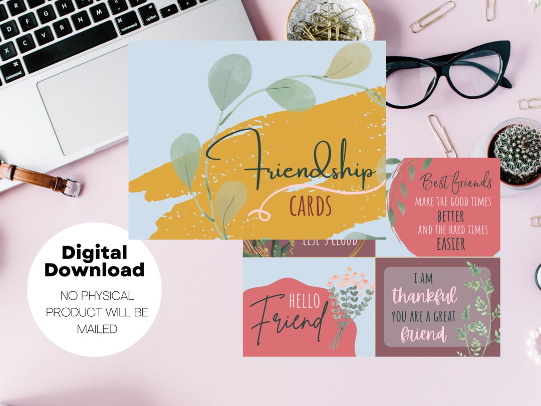 Blue & Gold Friendship Cards | Download Friendship Cards | DIY Cards ...