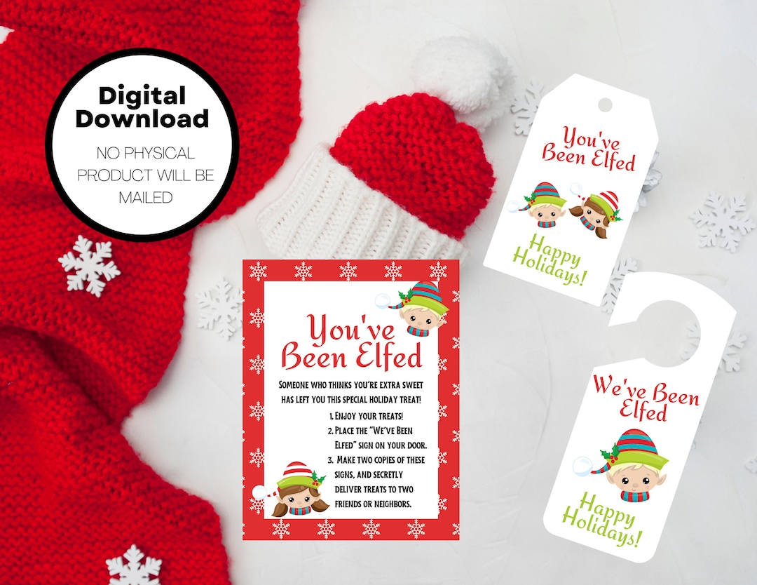 You've Been Elfed Sign | Elf Printable | Elfed Sign | Elfed Printable ...
