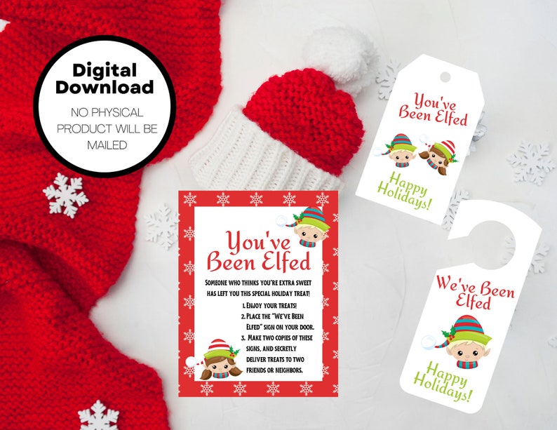 You've Been Elfed Sign | Elf Printable | Elfed Sign | Elfed Printable ...