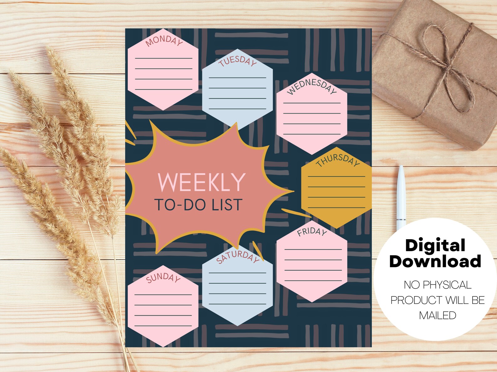 Printable Weekly Planner | 1 Page Simple Weekly Planner | DIY Daily ...
