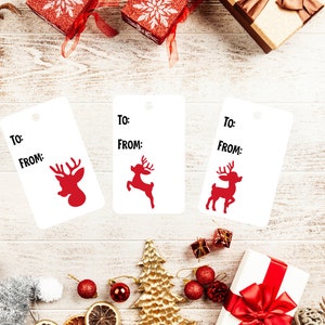 PRINTABLE Reindeer Gift Tags | Digital Gift Tags | Gift Tags ...