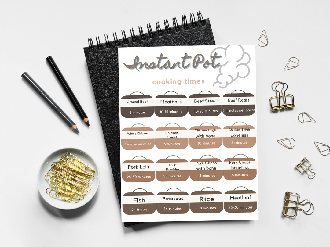 PRINTABLE Instant Pot Cheat Sheet | Instant Pot Cook Times - Etsy