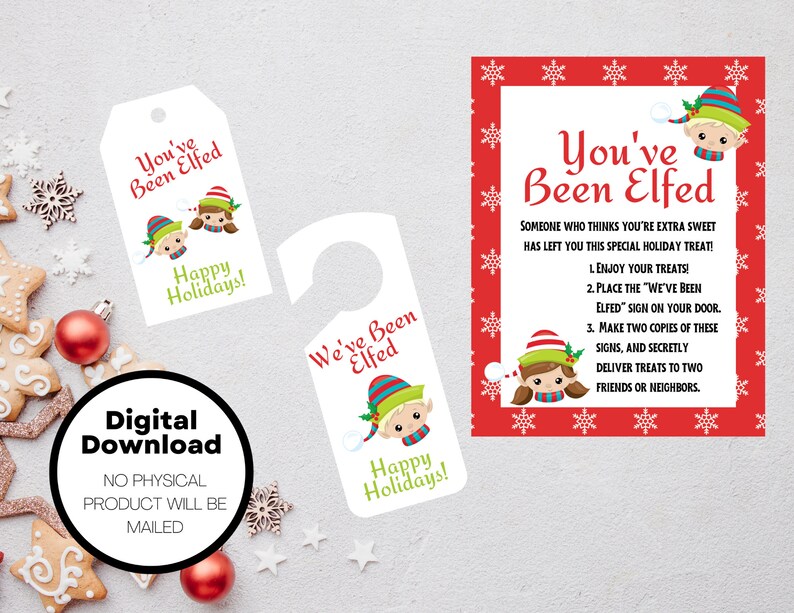 You've Been Elfed Sign | Elf Printable | Elfed Sign | Elfed Printable ...