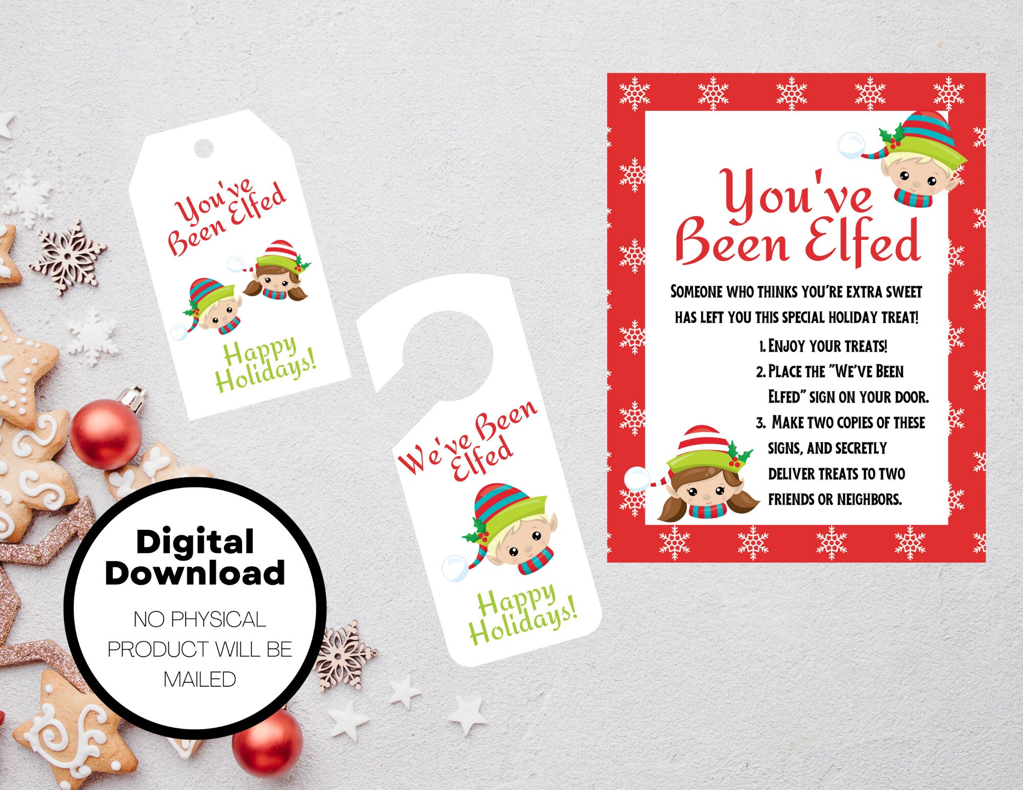 You've Been Elfed Sign | Elf Printable | Elfed Sign | Elfed Printable ...