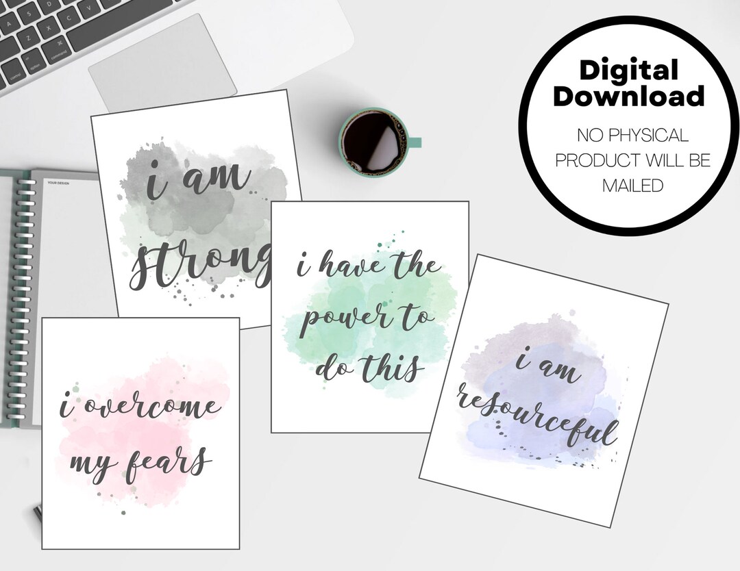 PRINTABLE Watercolor Self Love Affirmation Cards | Positive Affirmation ...