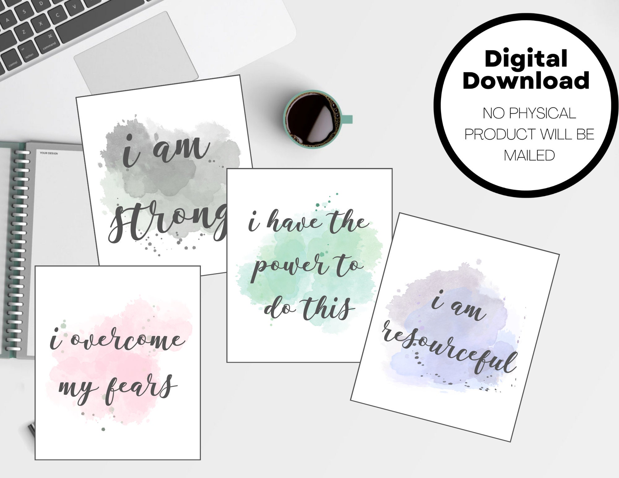 PRINTABLE Watercolor Self Love Affirmation Cards | Positive Affirmation ...