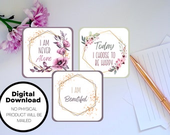 PRINTABLE Watercolor Self Love Affirmation Cards | Positive Affirmation ...